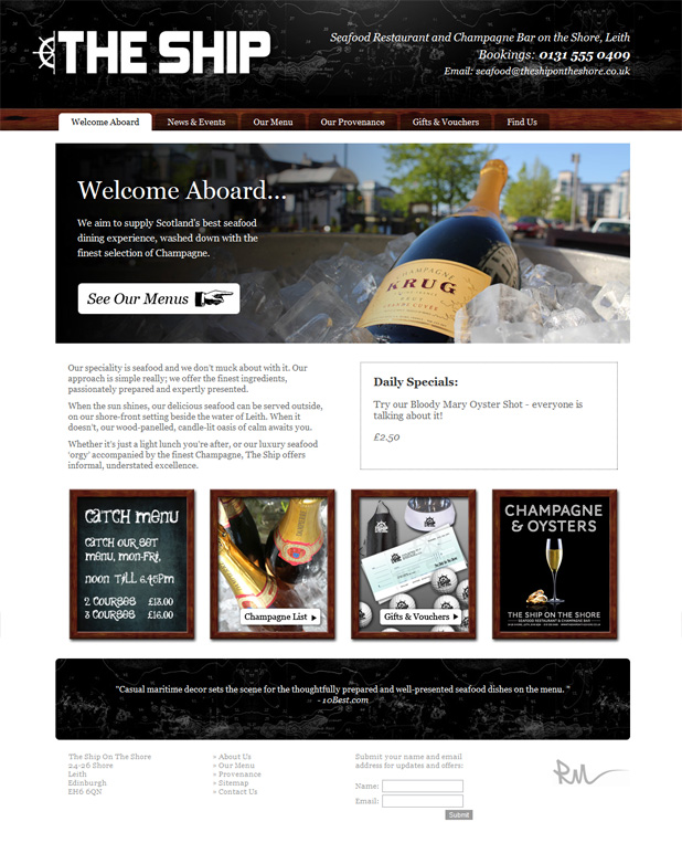 The Ship Website Design